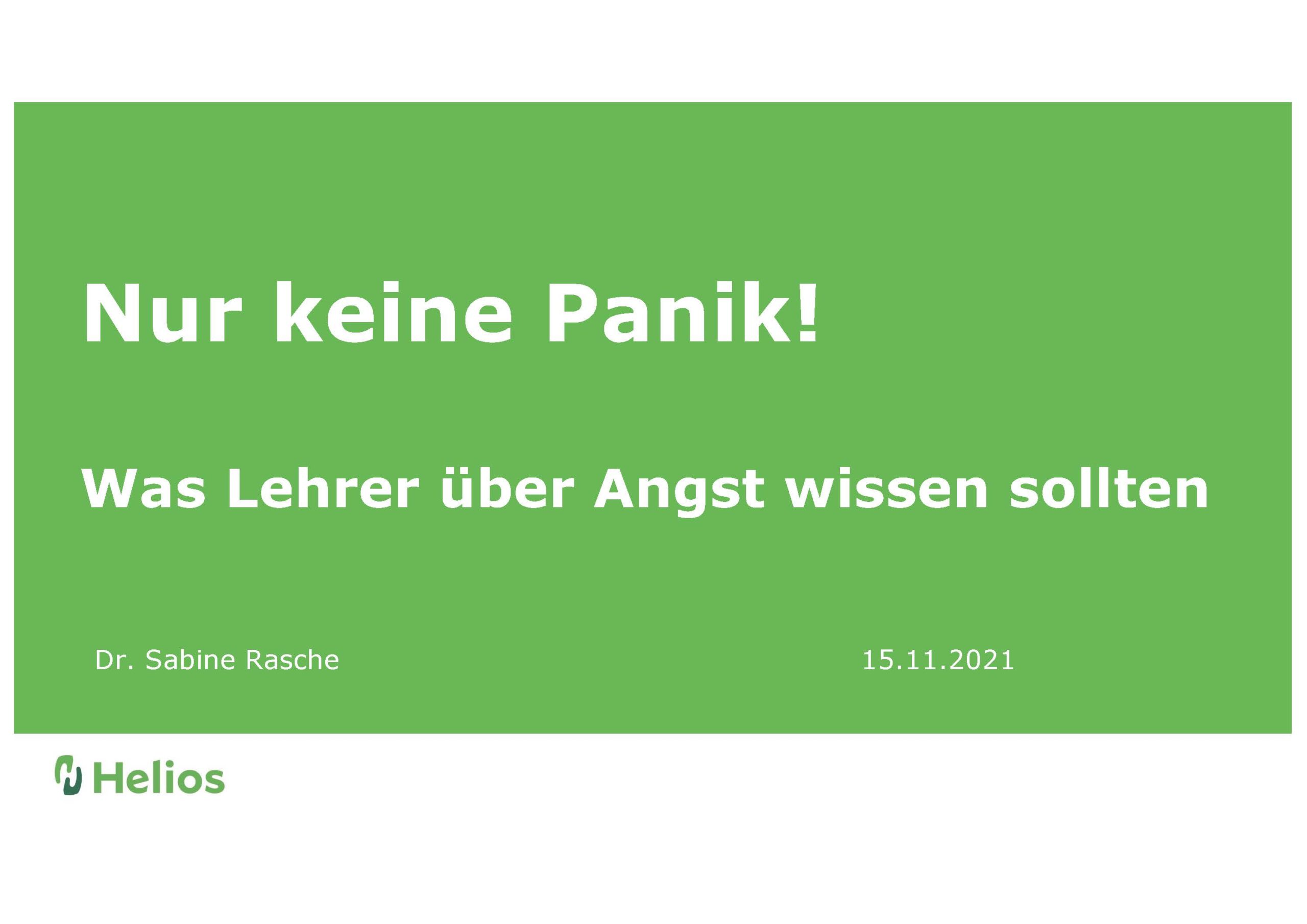 Nur keine Panik - Was Lehrer über Angst wissen sollten - SchuPs